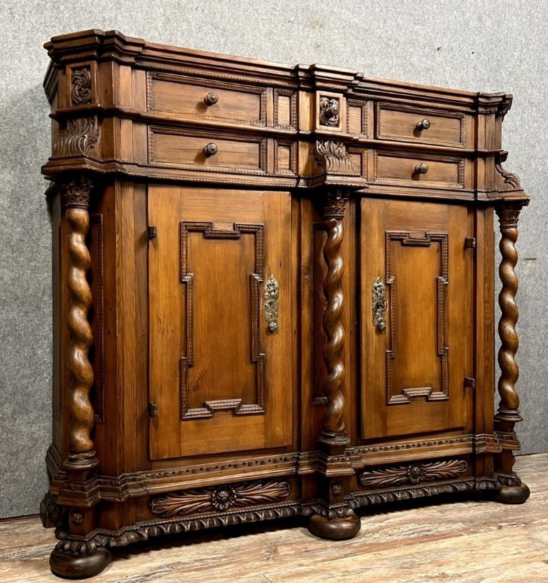 Alsatian Buffet in Stained Wood, 1600s for sale at Pamono