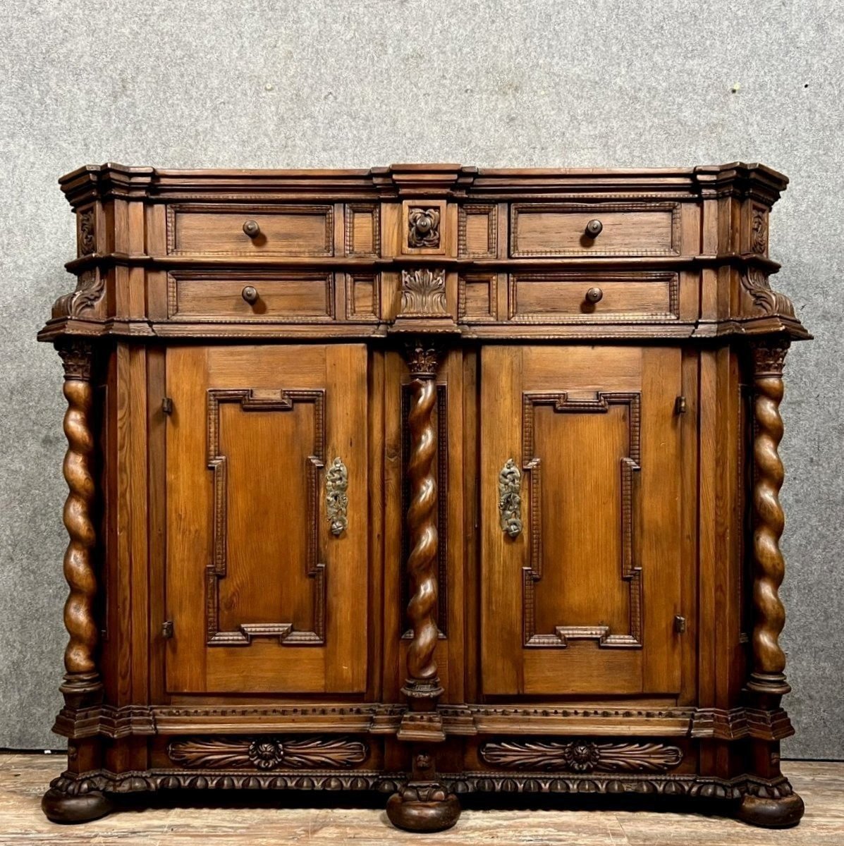 Alsatian Buffet in Stained Wood, 1600s for sale at Pamono