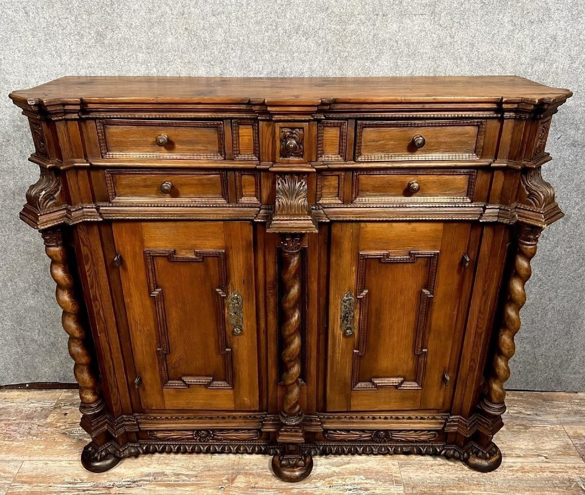 Alsatian Buffet in Stained Wood, 1600s for sale at Pamono
