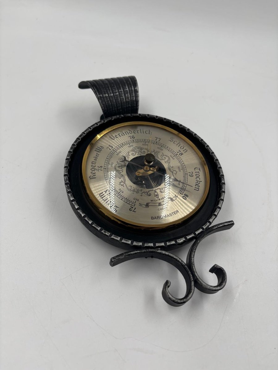 Baromaster Wall Barometer with Wrought Iron Bracket, 1950s for sale at ...