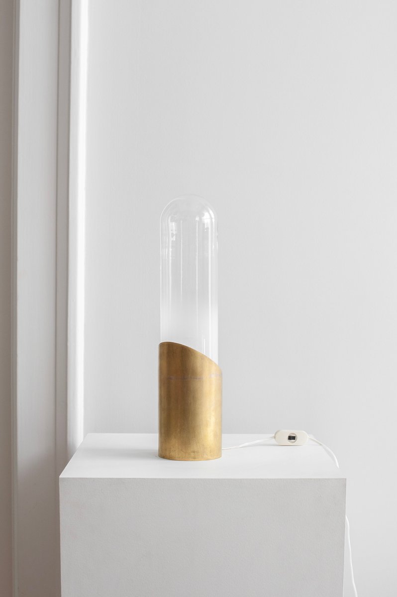 Lampe de Bureau Capsule Space Age en Laiton, 1980s en vente sur Pamono