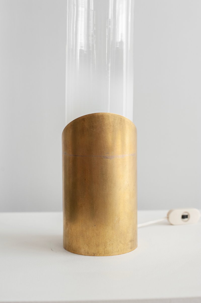 Lampe de Bureau Capsule Space Age en Laiton, 1980s en vente sur Pamono