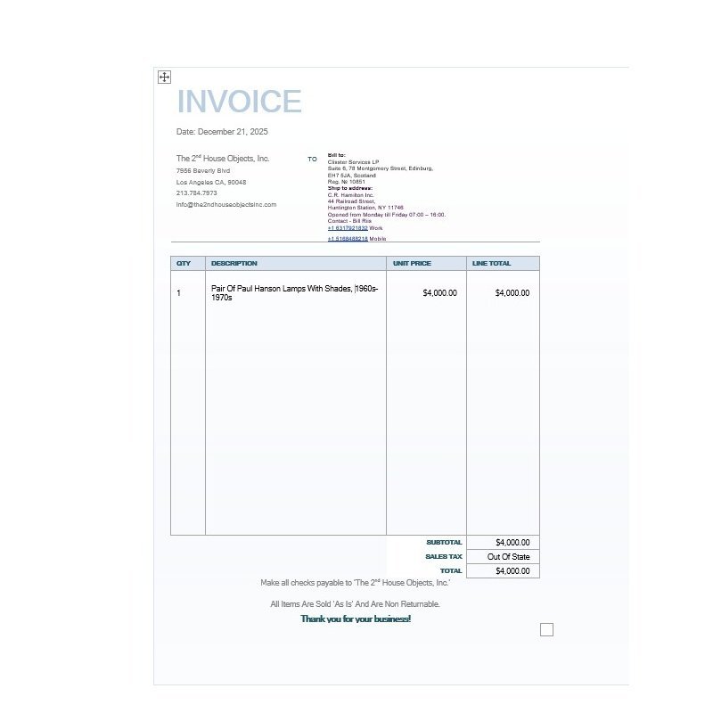 Lampade da tavolo Art in vetro di Paul Hanson, anni '60, set di 2 in ...