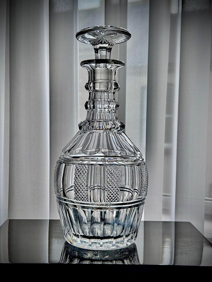 Vintage French Magnum Cut Crystal Decanter with Numbered Stopper, 1950s ...
