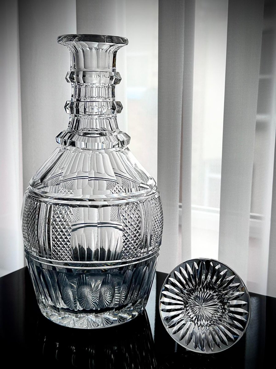 Vintage French Magnum Cut Crystal Decanter with Numbered Stopper, 1950s ...