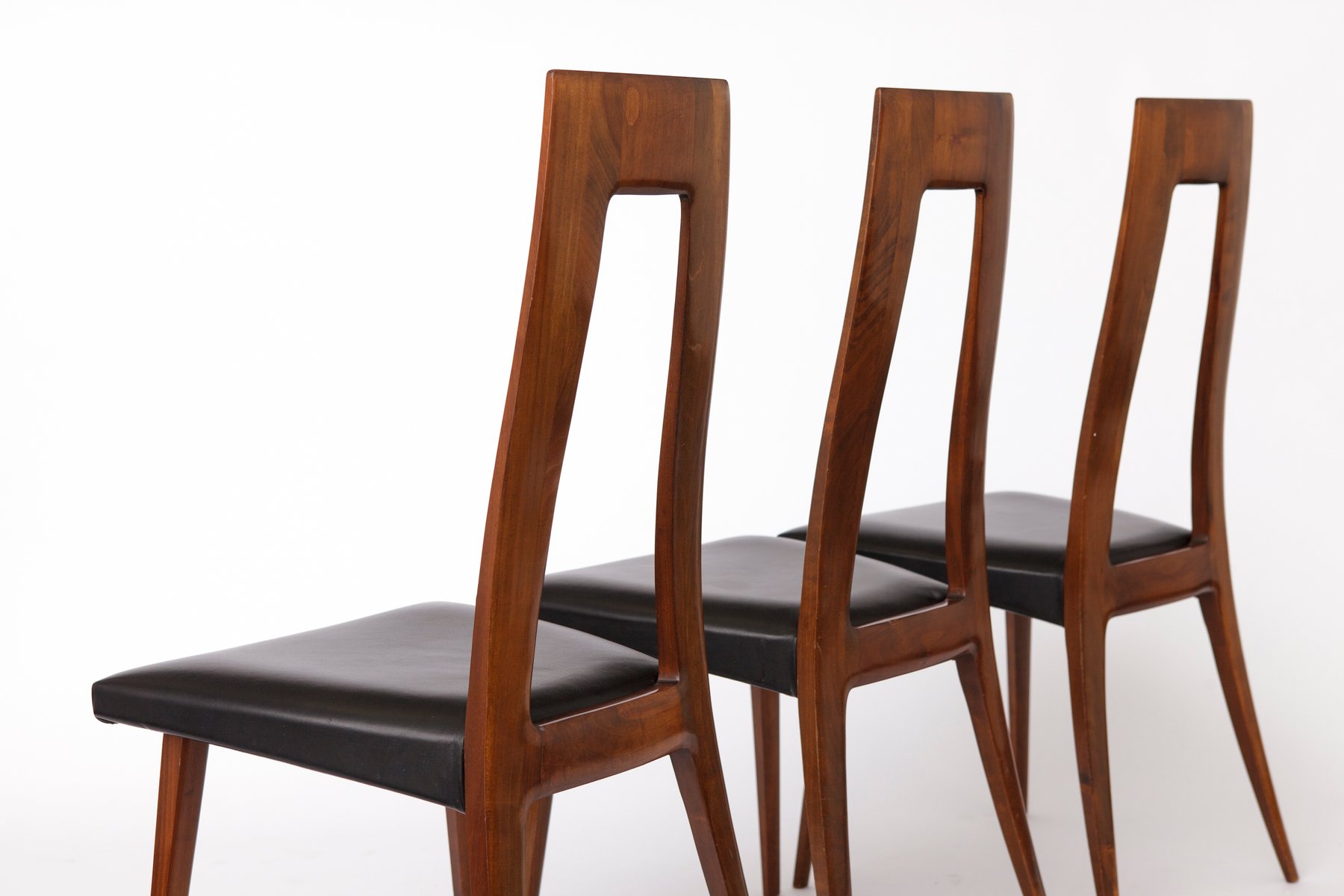 Vintage German Leather Dining Chairs by Ernst Martin Dettinger for Veil ...