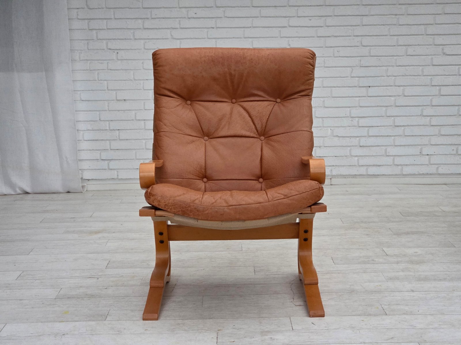 Norwegian Model Kengu Armchair in Leather from Rybo Rykken & Co, 1970s ...