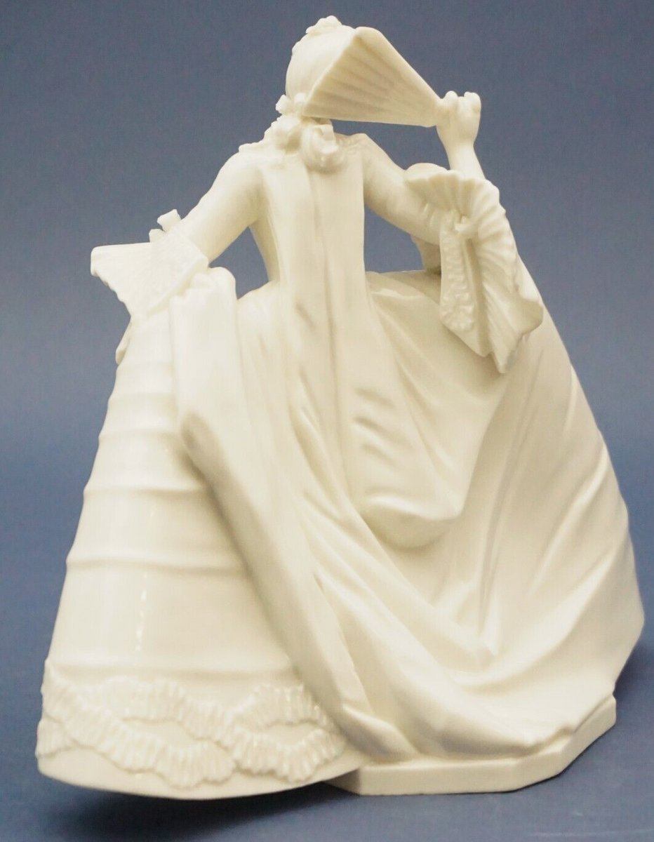 19th Century Porcelain Figurine Sculpture Lady with Fan by Nymphenburg ...
