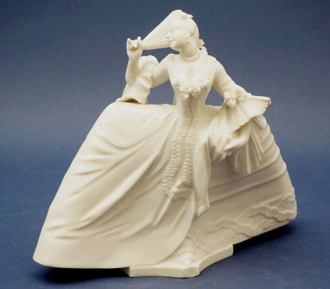19th Century Porcelain Figurine Sculpture Lady with Fan by Nymphenburg ...