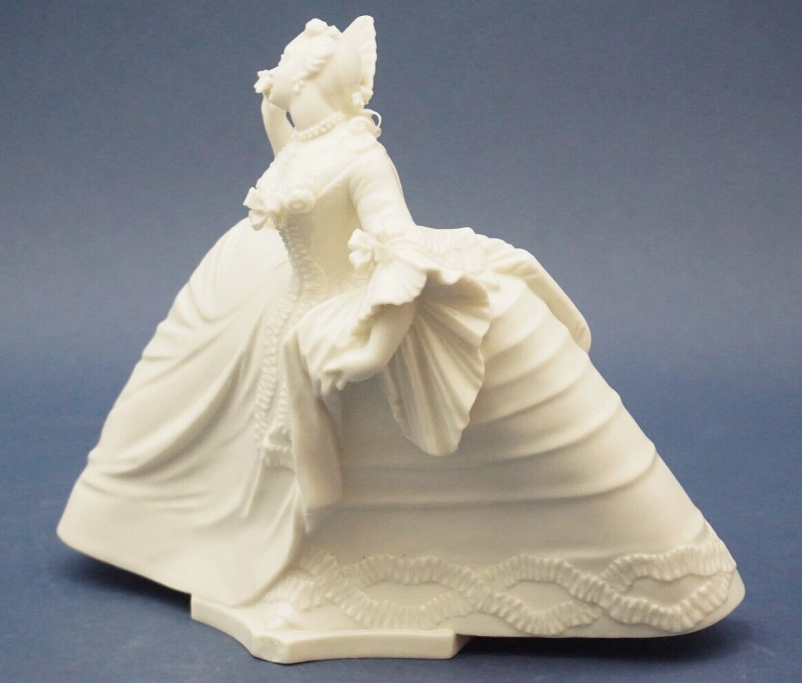 19th Century Porcelain Figurine Sculpture Lady with Fan by Nymphenburg ...