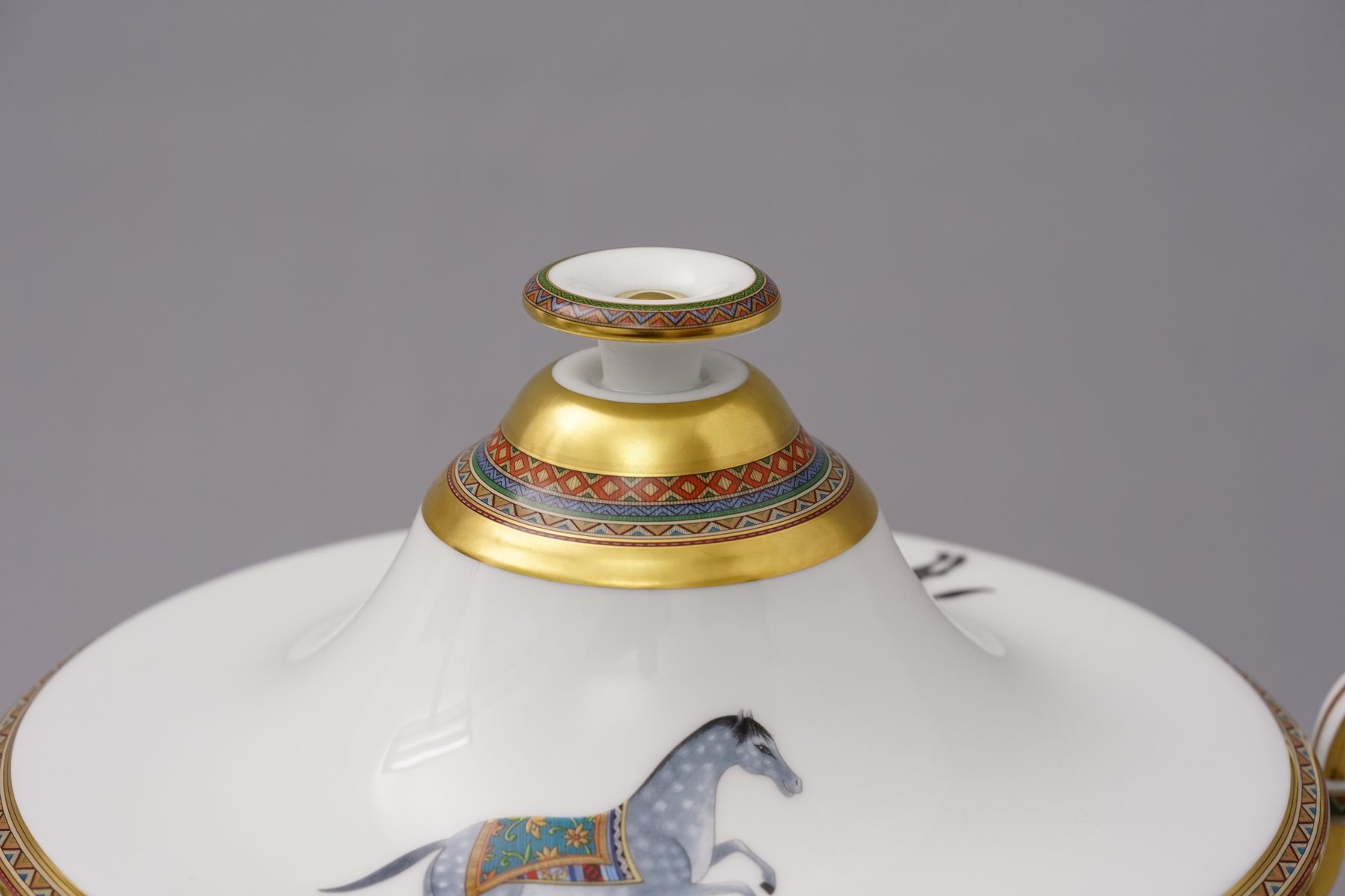 Cheval Dorient Soup Bowl, Tureen, or Dish with Box from Hermes Paris ...