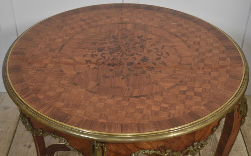 Louis XV Style Ormolu and Parquetry Circular Centre Table, 1890s for ...