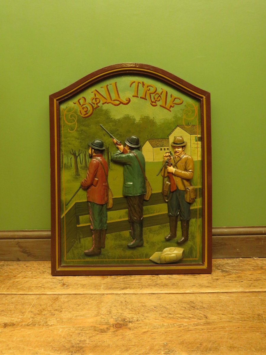 Country Corner Hand Painted Hunting Sign Ball Trap, 1980s for sale at ...