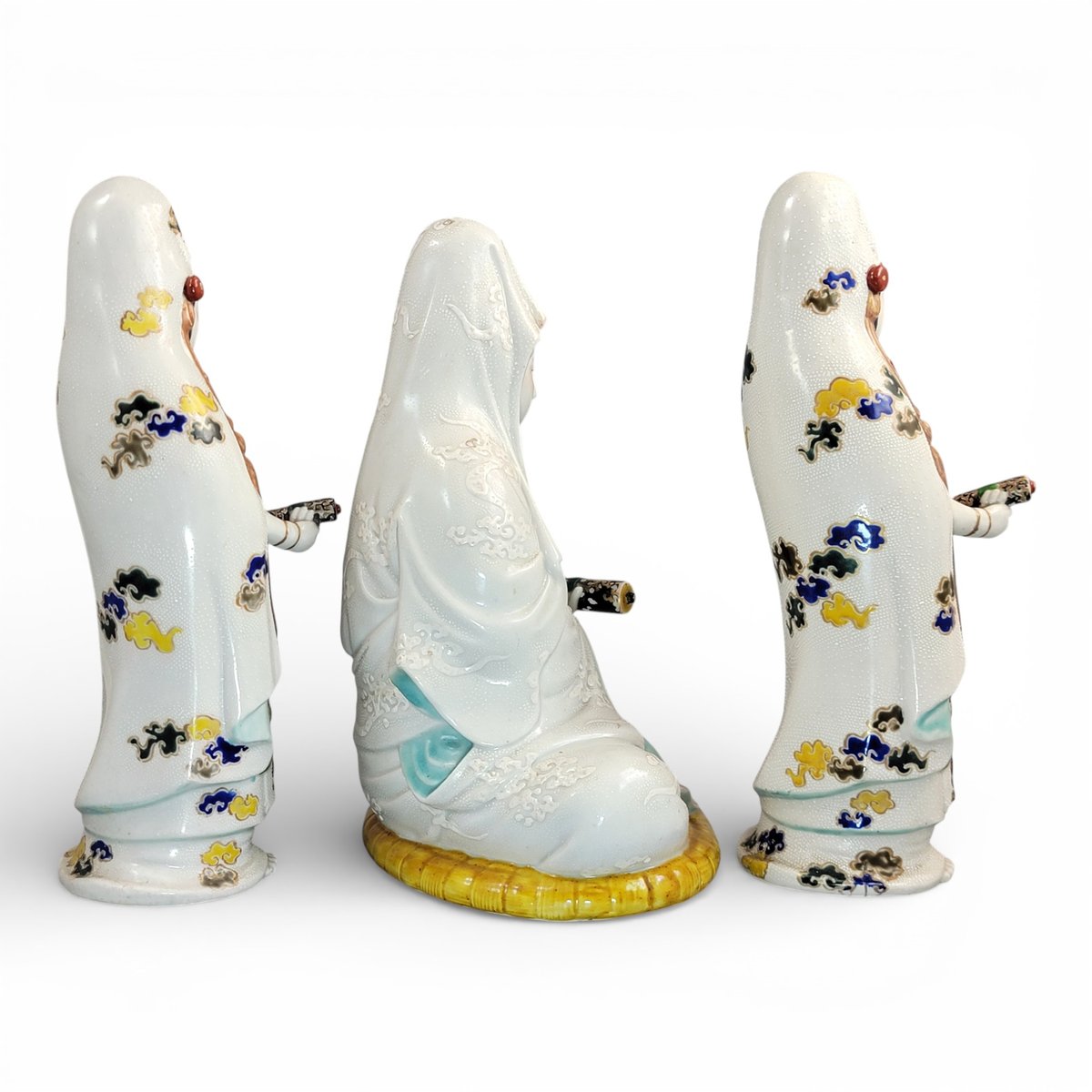 Japanese Kutani Porcelain Buddhist Triad of Kannon, 1800s for sale at ...