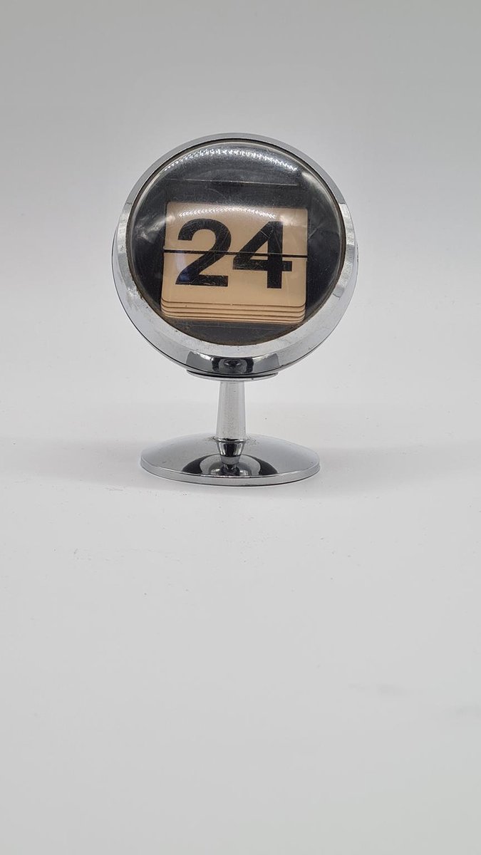 Space Age Flip Calendar in Black Plastic, 1970s for sale at Pamono