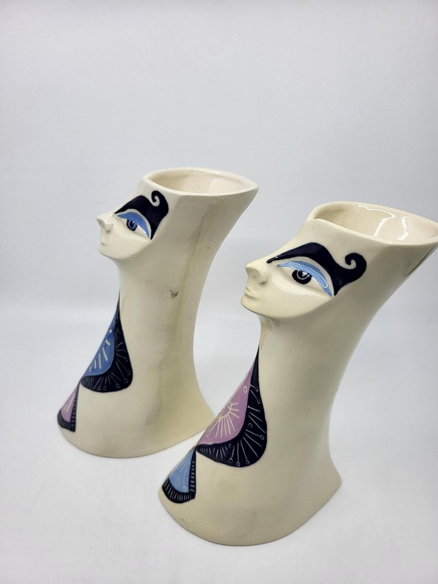Vintage French Anthropomorphic Vases by Gabrielle Mackiewicz, 1970, Set ...