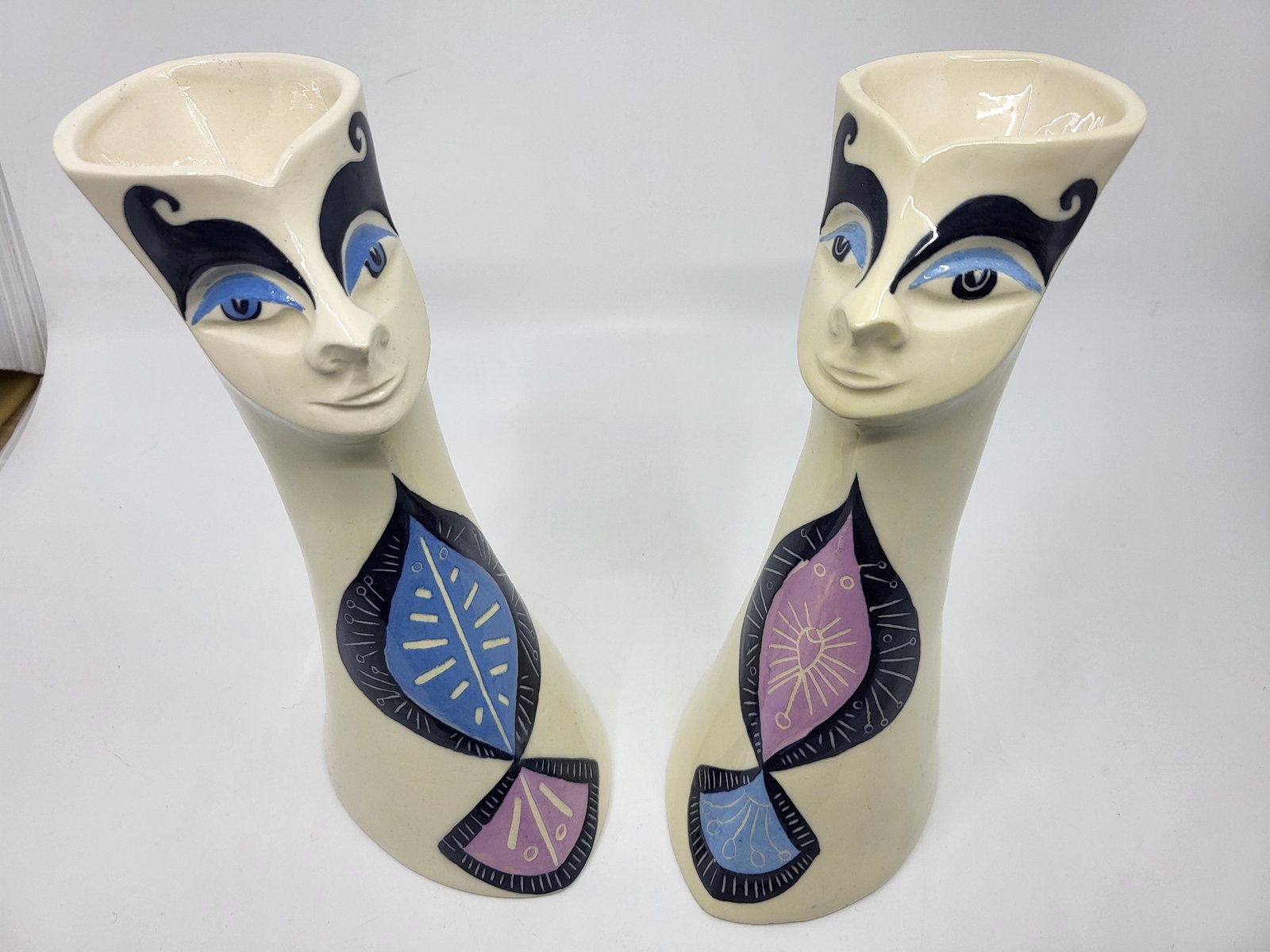 Vintage French Anthropomorphic Vases by Gabrielle Mackiewicz, 1970, Set ...