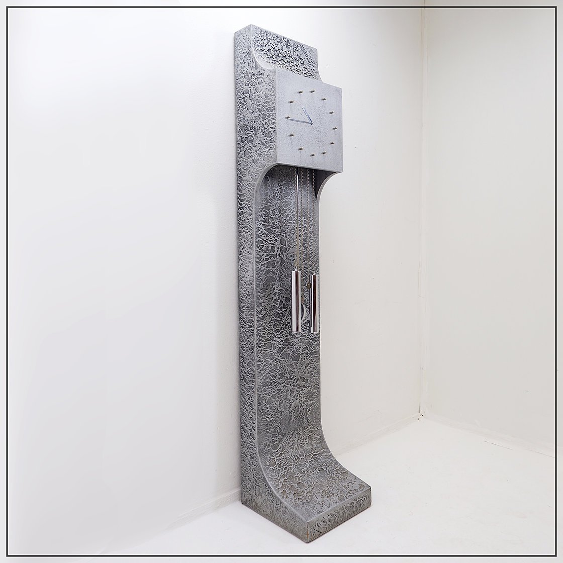 Vintage Brutalist Standing Clock, 1970 for sale at Pamono
