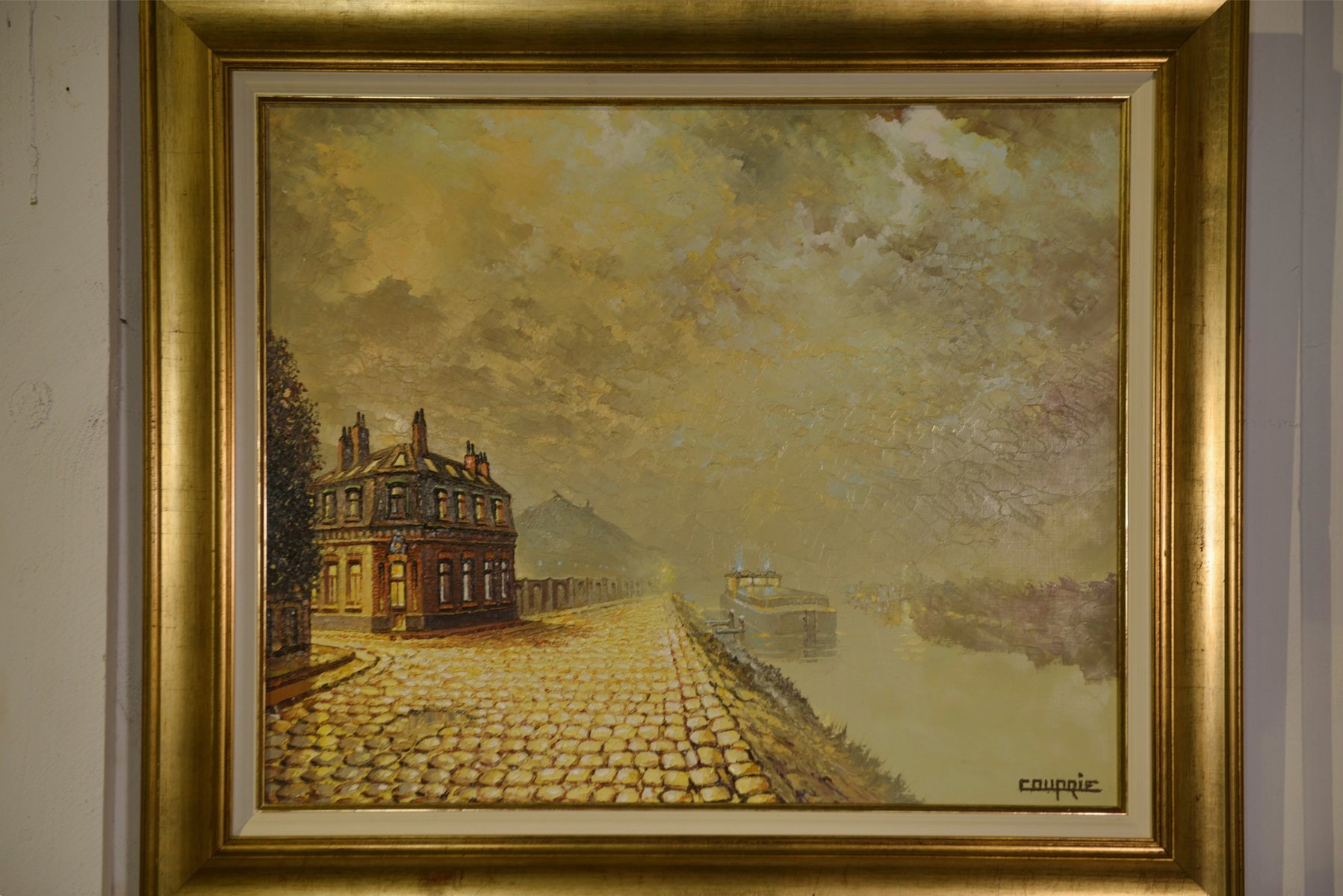 Jean-Pierre Couprie, Walking Along the Canal, 1980s, Canvas & Paint for ...