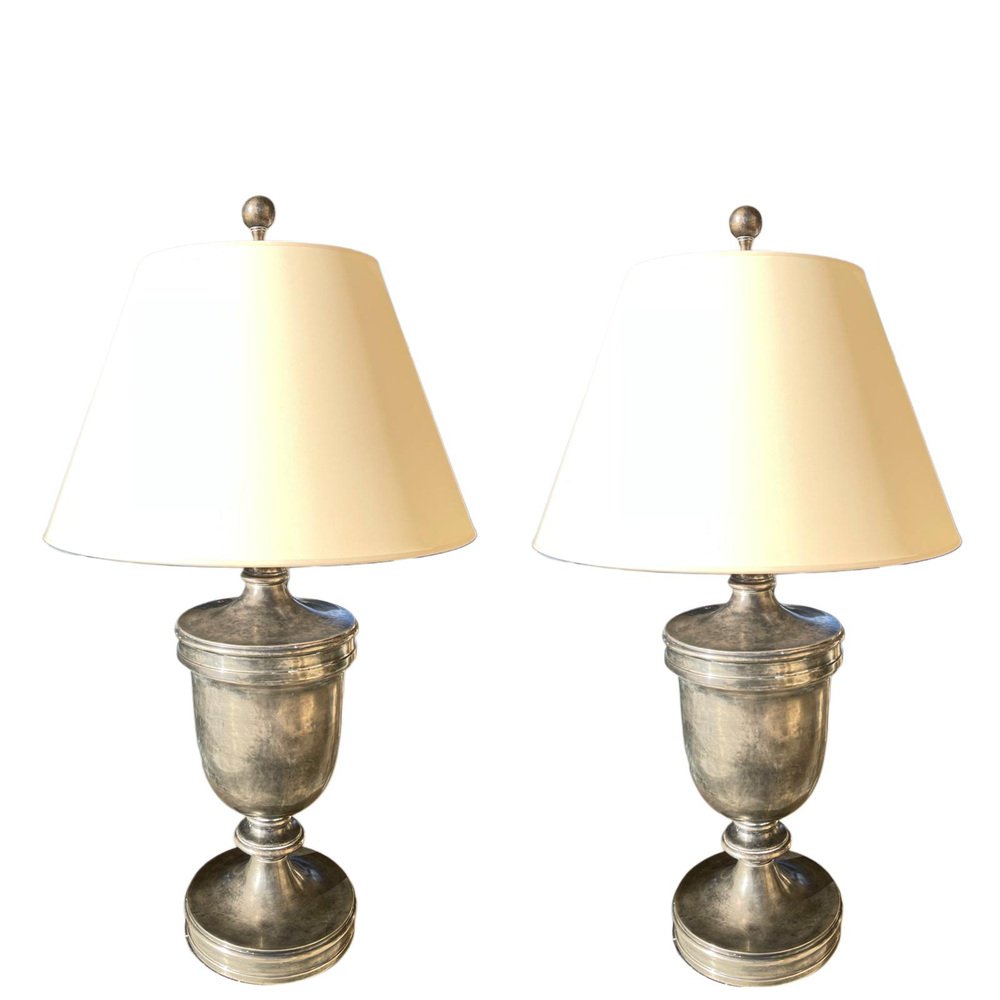 E. F. Chapman Urn Table Lamps in Sheffield Nickel by Visual Comfort ...
