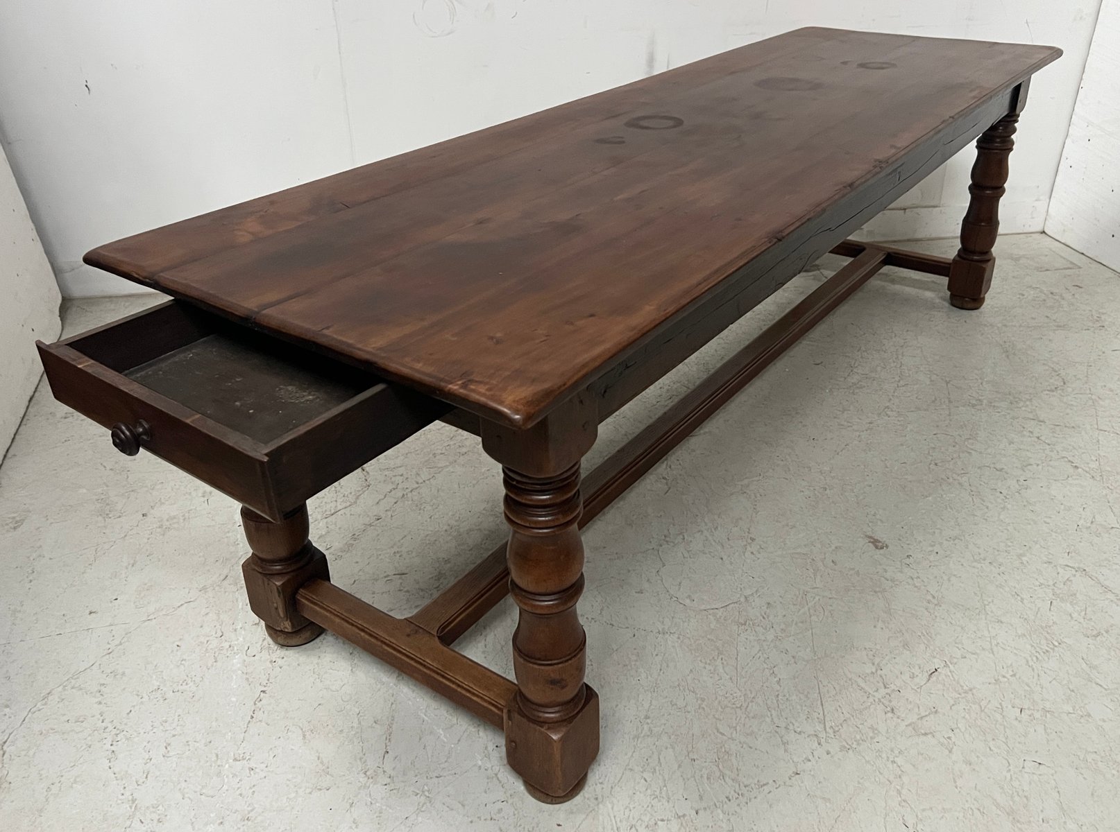 Large Antique Farmhouse Table in Beech, 1800s for sale at Pamono