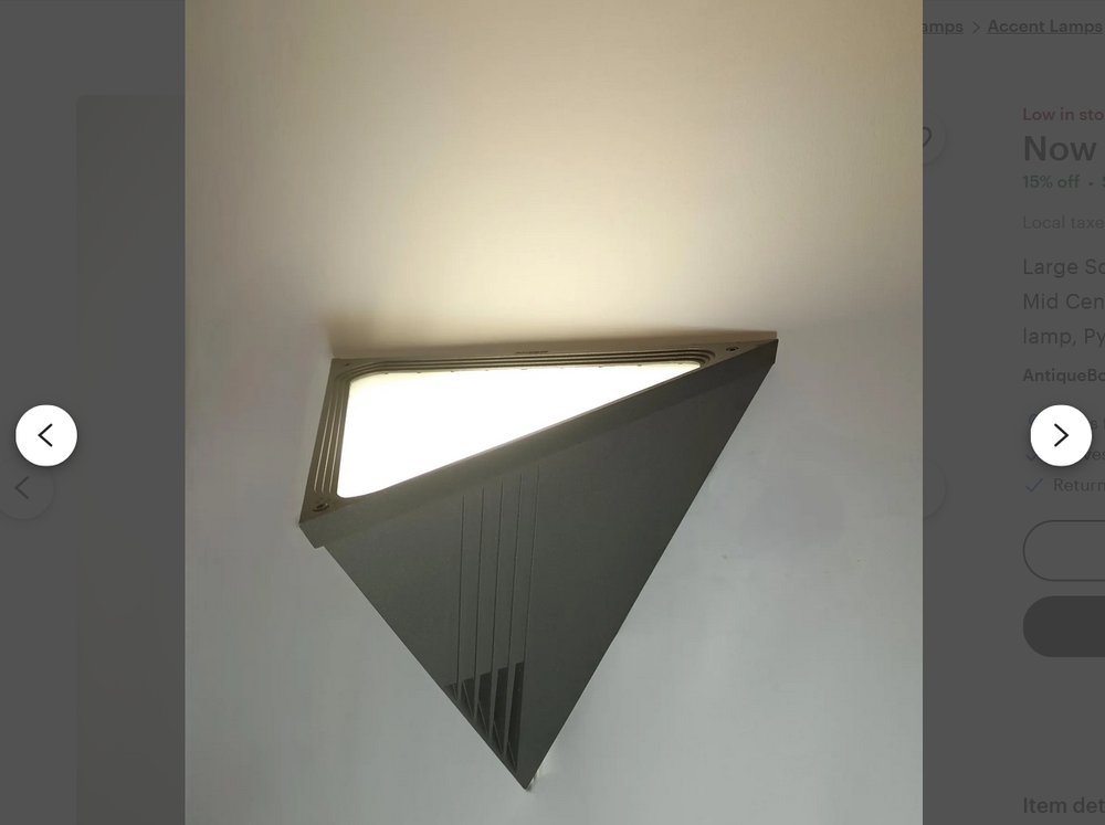 Large Postmodern Architectural Pyramid Wall Sconce from Disano, 1980s ...