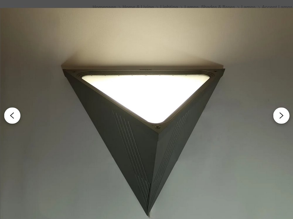 Large Postmodern Architectural Pyramid Wall Sconce from Disano, 1980s ...