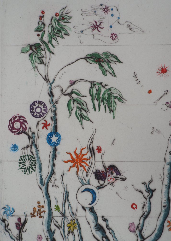 Mordecaï Moreh, L'uovo, incisione a colori in vendita su Pamono