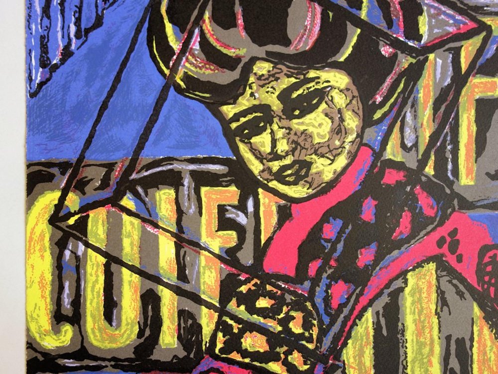 Hakim Tounsi, Salon de coiffure, Lithographie Originale en vente sur Pamono