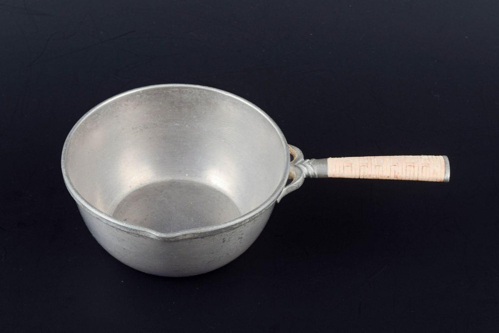 Pewter Casserole with Bamboo Handle from Just Andersen, Denmark, 1930s ...