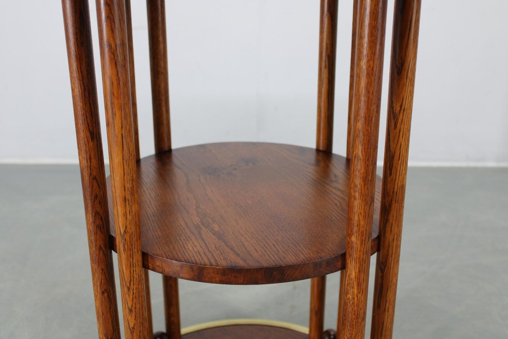 Table Basse Vienna Secession en Chêne et Laiton attribuée à Josef ...