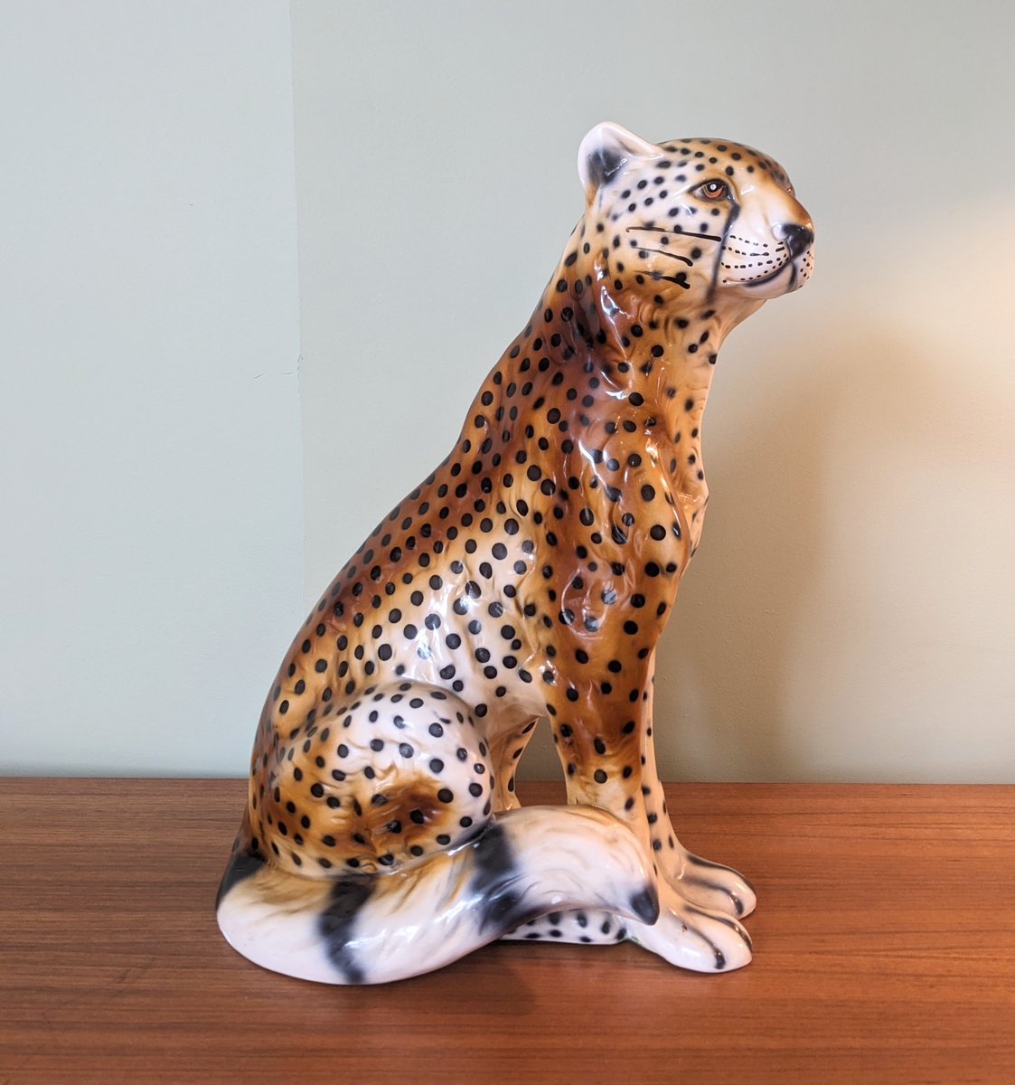 Large Ceramic Cheetah Sculpture, 1960s for sale at Pamono