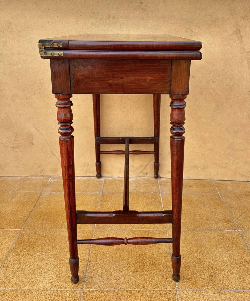 English Oak Games Table with Green Felt Top, 1930s for sale at Pamono