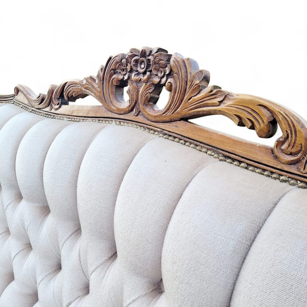Canapé Style Louis Philippe Rococo Sculpté à la Main, France, Milieu du ...