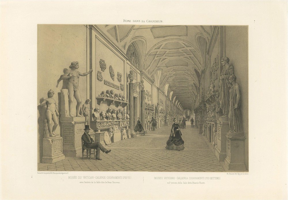 Benoist, Rome Vatican Gallery, Classical Sculpture Interior, 1869 ...