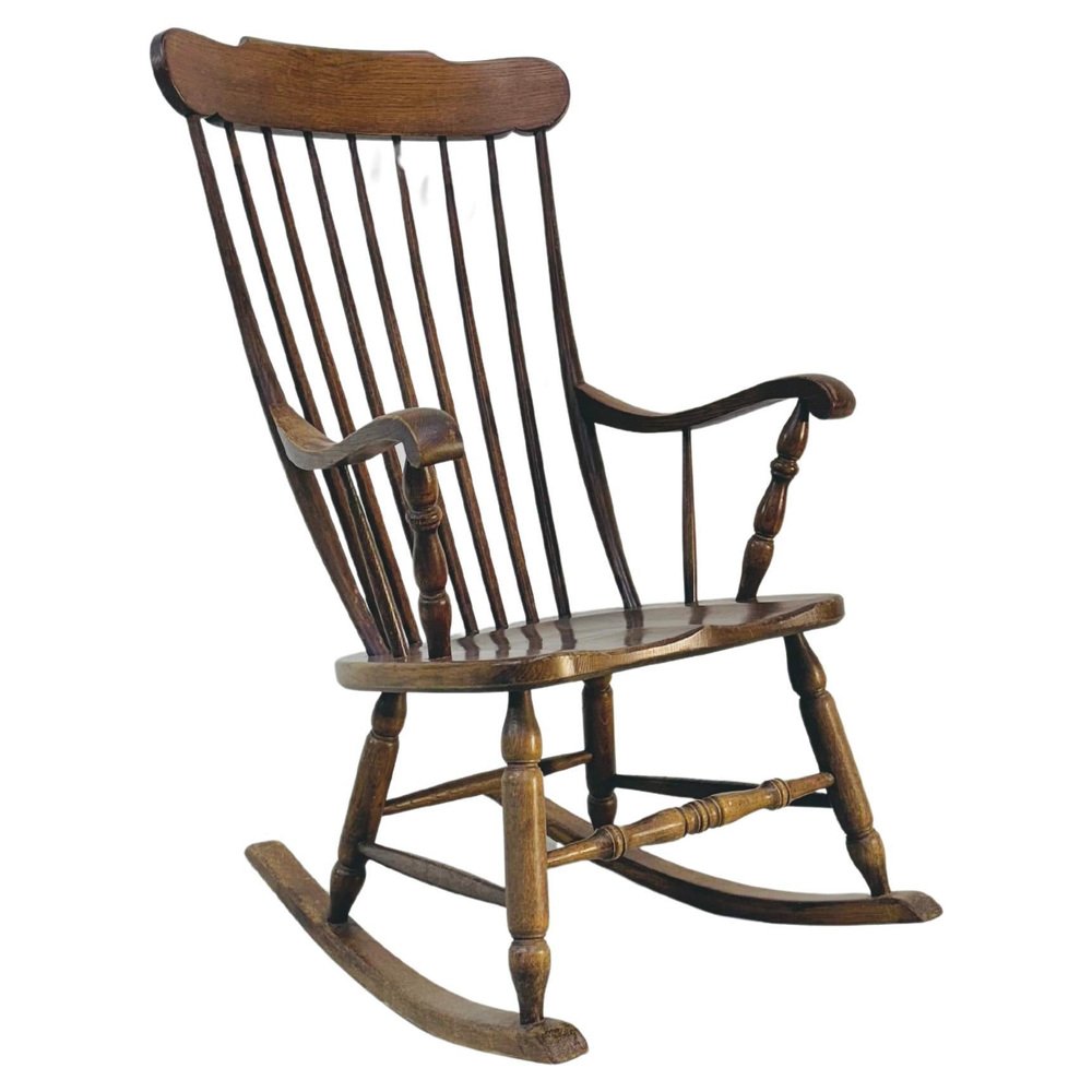 Rocking Chair Vintage en Chêne de Den Ouden, Pays-Bas, 1975 en vente ...