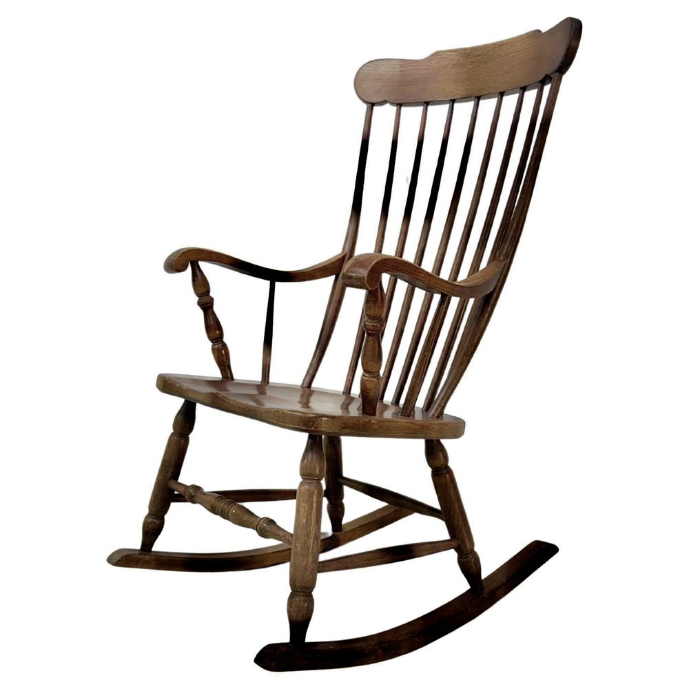 Rocking Chair Vintage en Chêne de Den Ouden, Pays-Bas, 1975 en vente ...