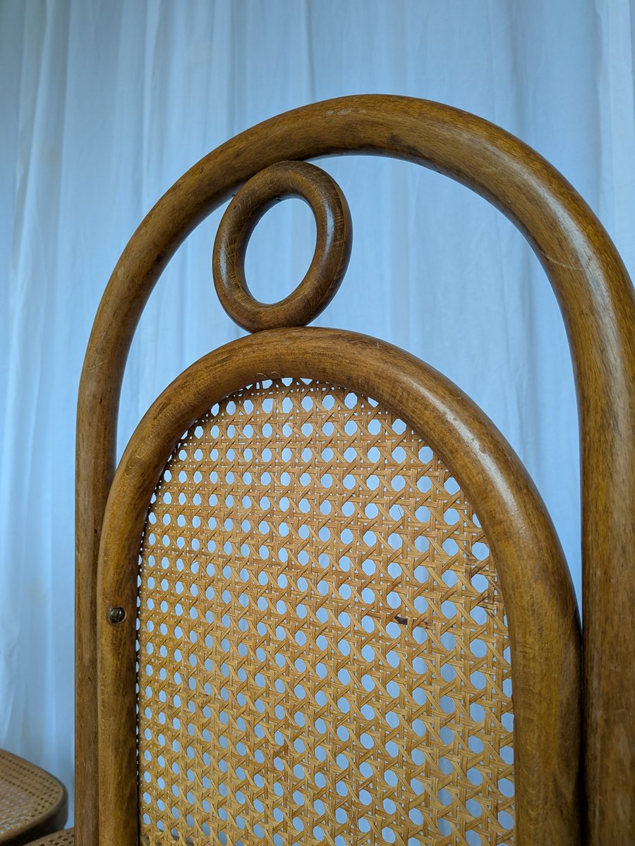 Vintage Bentwood Cane Dining Chairs, 1970s, Set of 6 for sale at Pamono