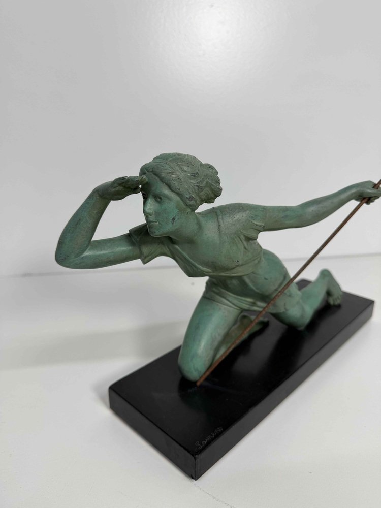 Laurens, Französische Art Deco Skulptur von Diana der Jägerin, 1930er ...
