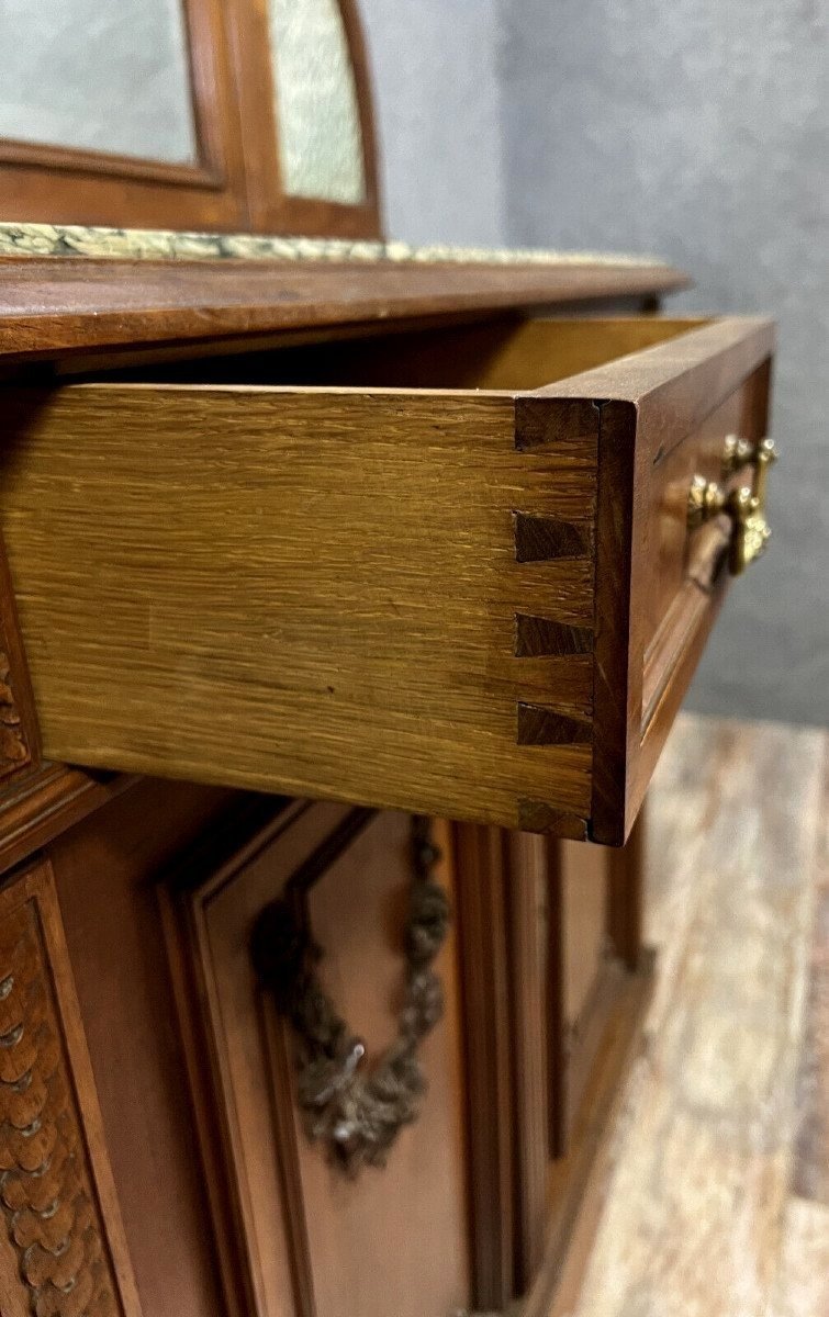 Louis XVI Style Half-Moon Shaped Buffet in Walnut for sale at Pamono