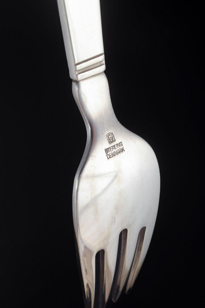 Fish Cutlery in Sterling Silver from Georg Jensen, 1930s, Set of 8 for ...