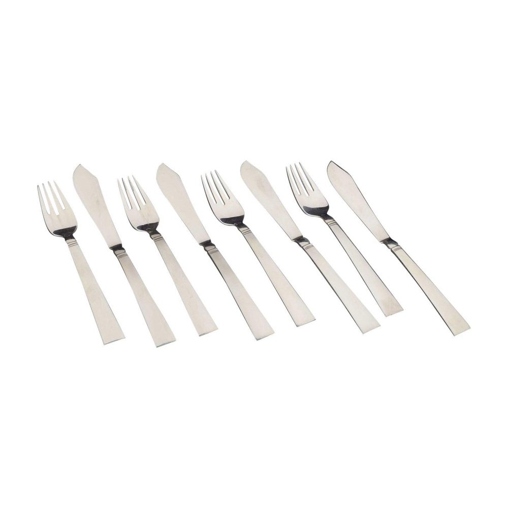 Fish Cutlery in Sterling Silver from Georg Jensen, 1930s, Set of 8 for ...