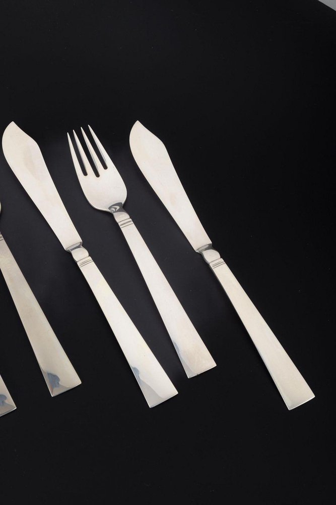 Fish Cutlery in Sterling Silver from Georg Jensen, 1930s, Set of 8 for ...