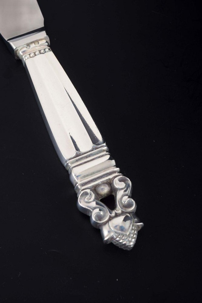 Vintage Cake Knife in Sterling Silver and Stainless Steel from Georg ...