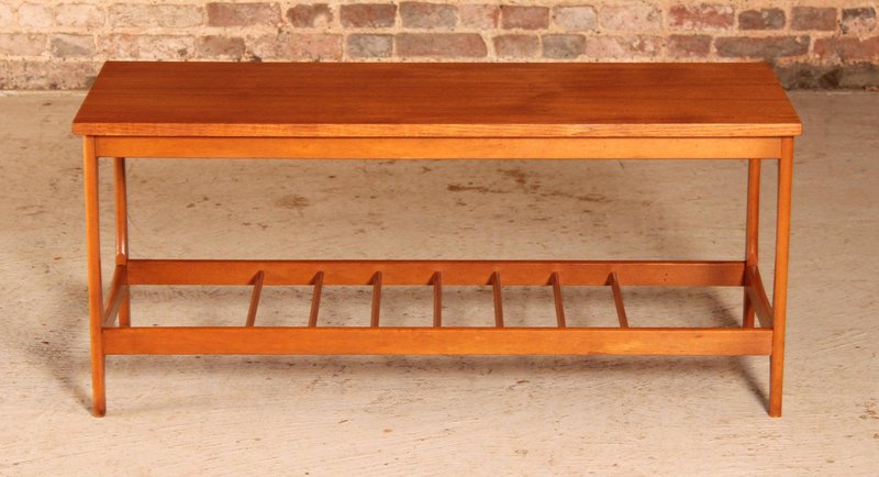 Mid-Century Modern Teak Coffee Table with Magazine Rack, 1960s for sale ...