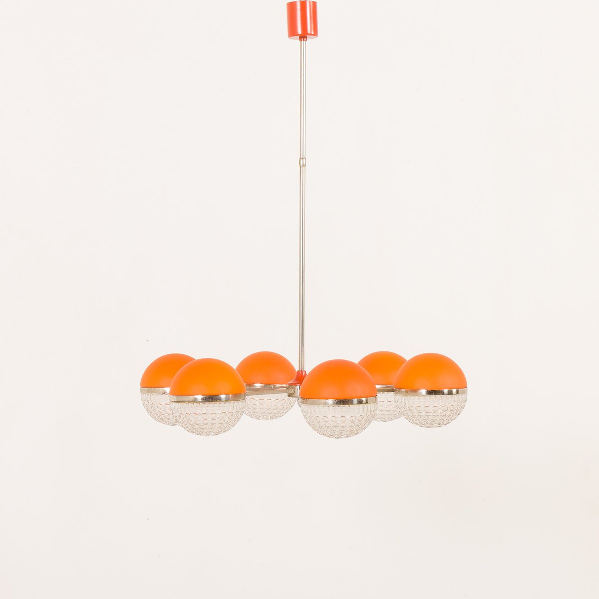 Lustre Space Age avec Abat-jours en Verre Cristal, Italie, 1970s en ...