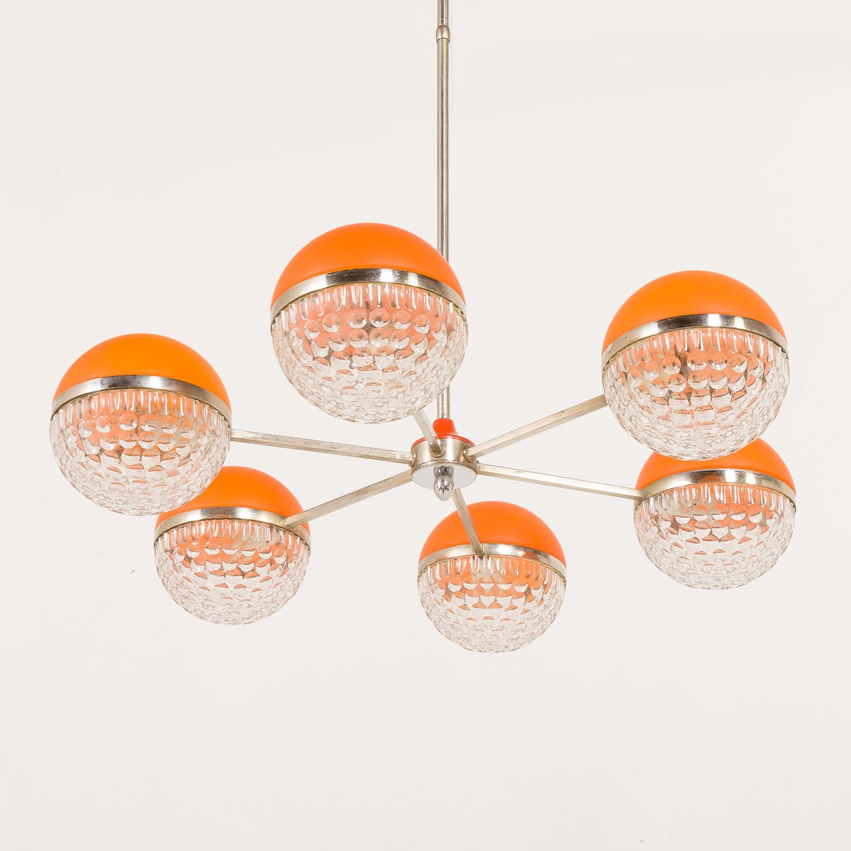 Lustre Space Age avec Abat-jours en Verre Cristal, Italie, 1970s en ...