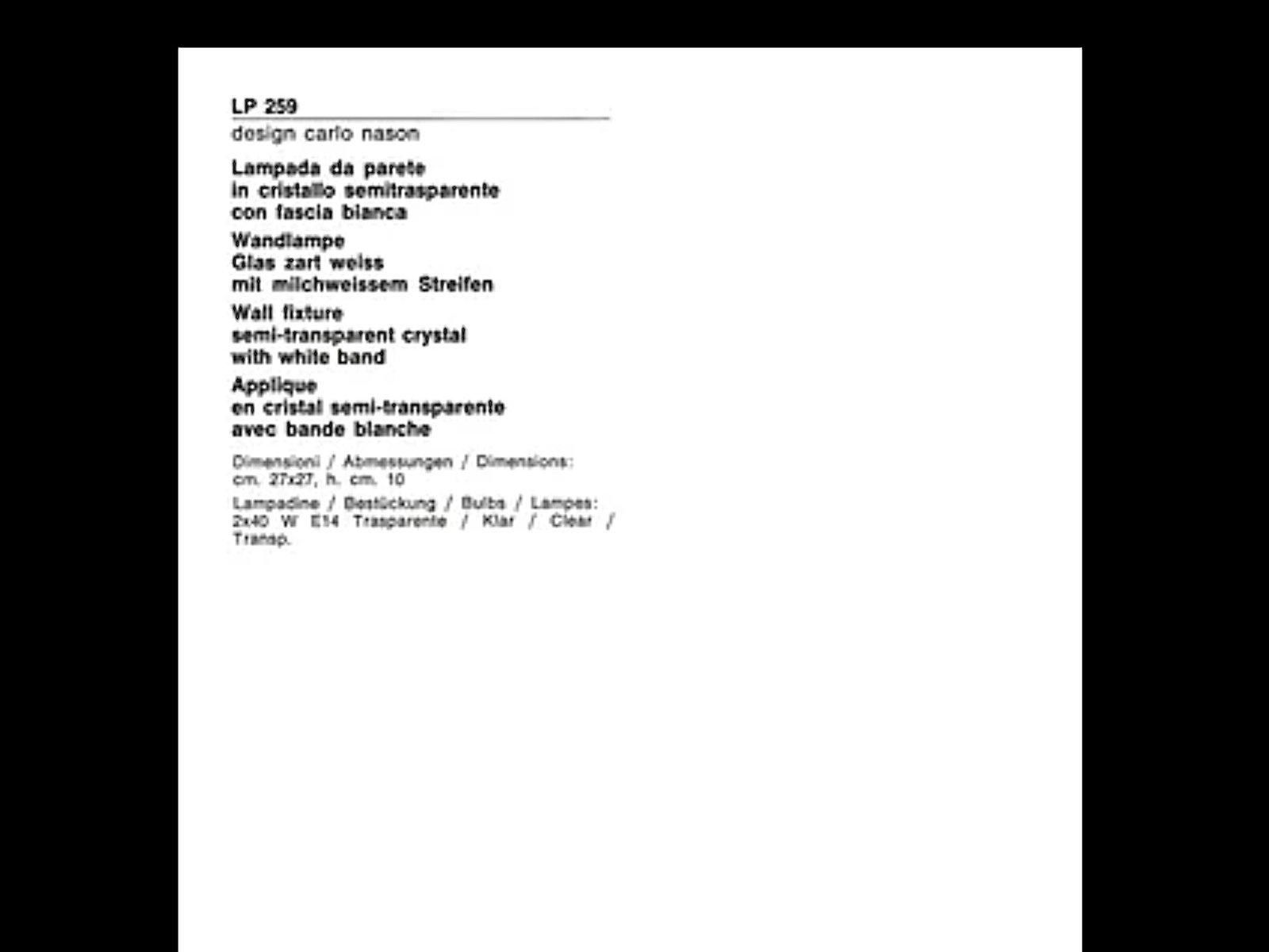 Appliques Murales LP 259 par Carlo Nason pour AV Mazzega, 1970s, Set de ...