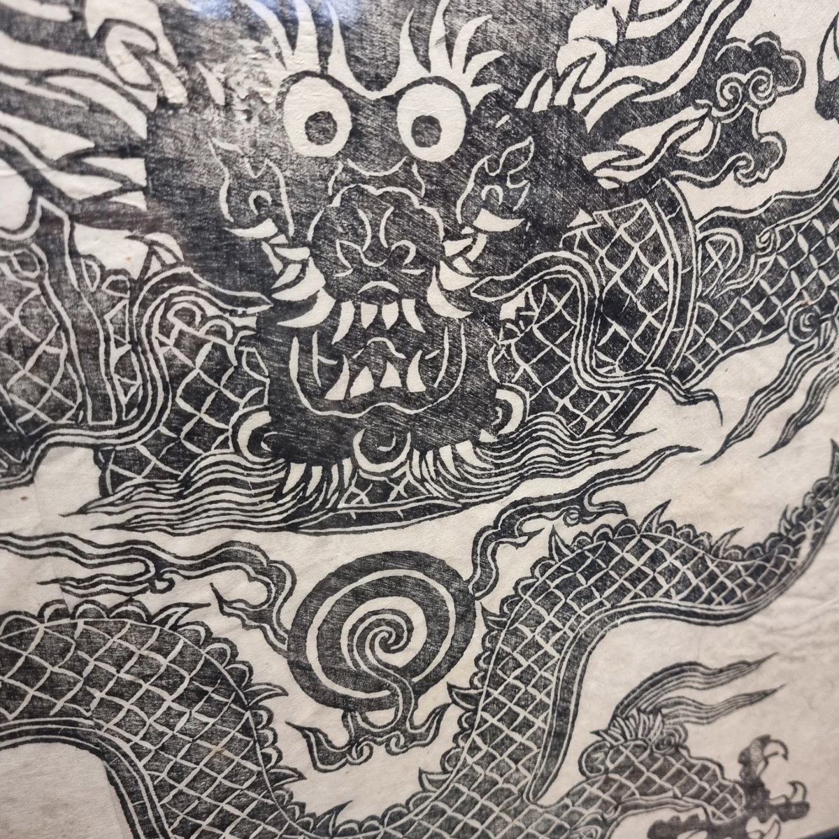 Artista asiatico, Dragon, anni '70, Ink on Rice Paper in vendita su Pamono