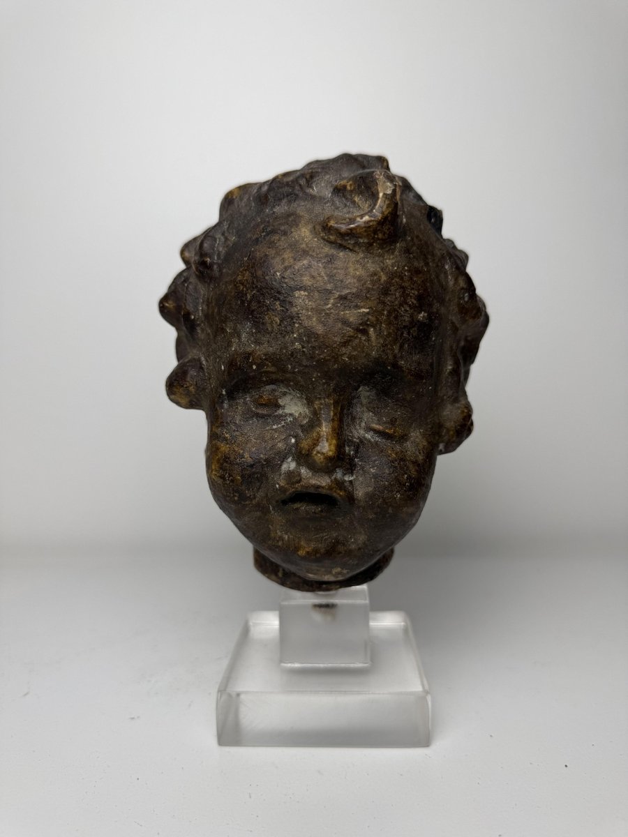 Tuscan Artist, Sculpture Depicting a Cherub's Head, 1500, Terracotta ...